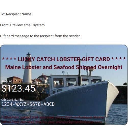 Gift Card – Boat Image – Lucky Catch Lobster